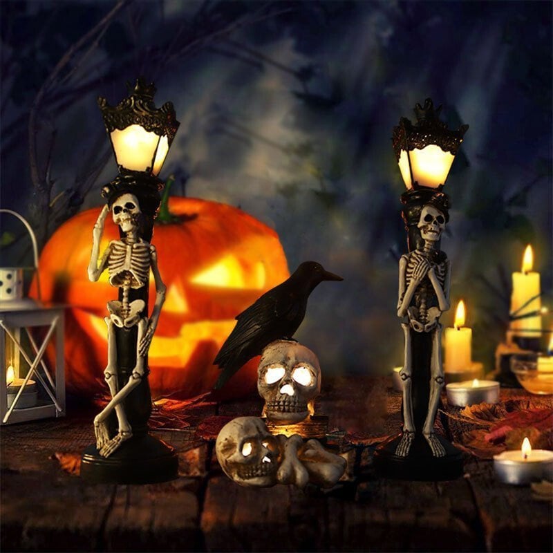 alwaysdwellTM - 🎃 Resin Skeleton Decoration Light & Skull Crow Light