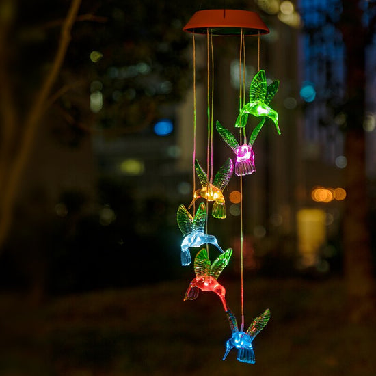 alwaysdwellTM - Solar-Powered Dangling Hummingbird Lights